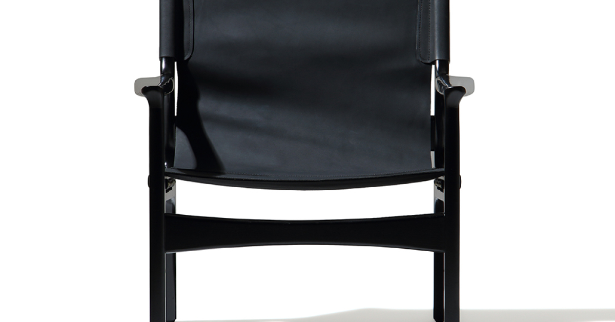 Rio, Lounge Chair, Black Leather-Ashwood - Living